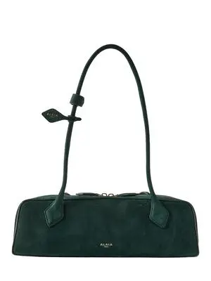 Alaïa Le Teckel Medium Nubuck Shoulder Bag Green