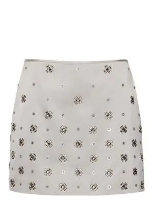 Veronica Beard Olenna Embellished Mini Skirt - Silver