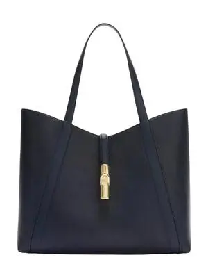 Furla Large Goccia Leather Tote Bag - Blue