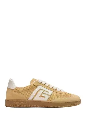 Balmain Swan Perforated Detail Sneakers - Neutrals