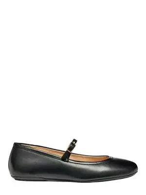 Geox Palmaria Buckle-strap Ballerina Shoes - Black