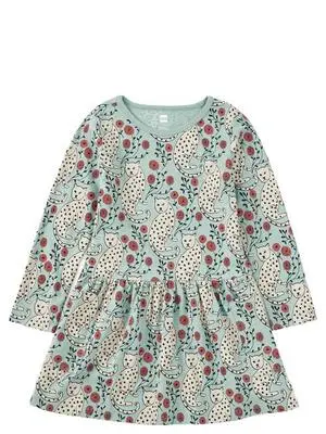 TEA COLLECTION Long Sleeve Pocket Dress - Leopard Floral