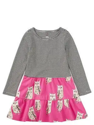 TEA COLLECTION Tiered Skirted Twirl Dress - Rainbow Eagle Owl