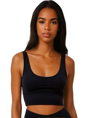 CALYPSA Longline Swim Bra Black