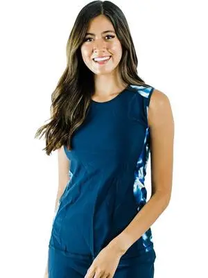 CALYPSA Loose Fit Maya Swim Top - Navy Wave/navy