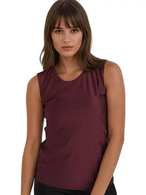 CALYPSA Loose Fit Maya Swim Top Wine