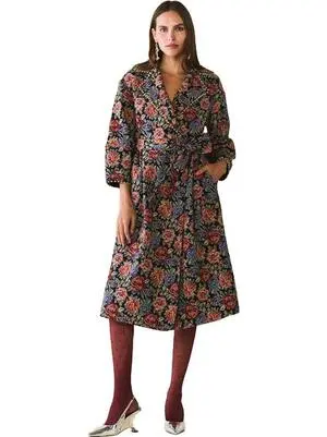 EDDY Floral Jacquard Wrap Jacket - Black Rainbow Jacquard