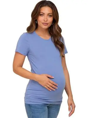 PINKBLUSH Basic Crew Neck Tee Blue