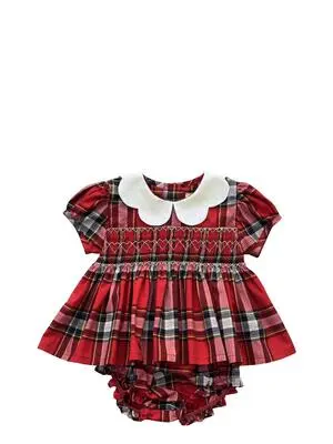 WILD WAWA Scallop Two-piece Set - Tartan Red