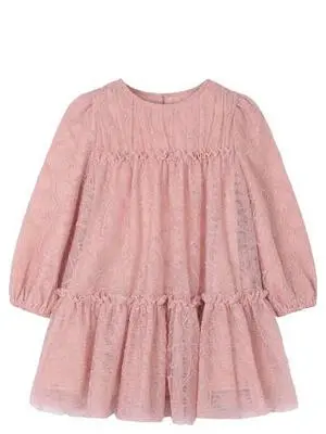 MAYORAL Long Sleeve Tulle Dress - Pink