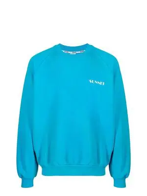 Sunnei Logo-print Crew-neck Sweatshirt - Blue