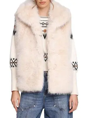 Avec Les Filles Oversized Faux Fur Vest - French Grey