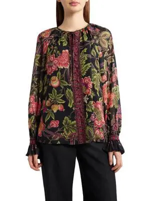 Kobi Halperin Shahar Floral Print Woven Shirt - Black Multi