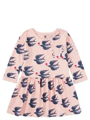 TEA COLLECTION Printed Pocket Play Dress - Magpies & Flowers