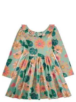 TEA COLLECTION Ruffle Collar Ballet Dress - Chalk Water Lillies