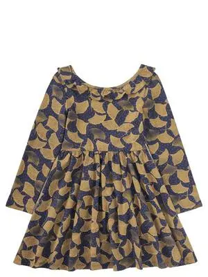 TEA COLLECTION Ruffle Collar Ballet Dress - Gingko Leaf & Dot