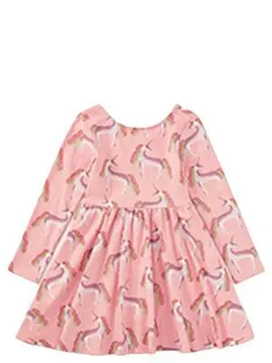 TEA COLLECTION Printed Ballet Dress - Rainbow Unicorn