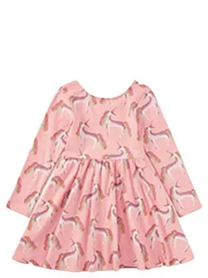TEA COLLECTION Printed Ballet Dress - Rainbow Unicorn