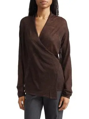 Paloma Wool Sudi Baby Alpaca & Merino Wool Blend Wrap Sweater - Brown