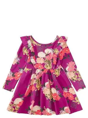 TEA COLLECTION Ruffle Shoulder Ballet Dress - Tiger & Peony