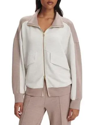 Varley Garcia Full Zip Sweatshirt - Ivory Marl/taupe Marl