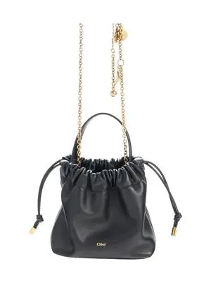 Chloé Mini Icons Leather Shoulder Bag Black