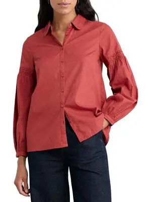 SEASALT CORNWALL Sapling Organic Cotton Button-up Shirt - Deep Rust