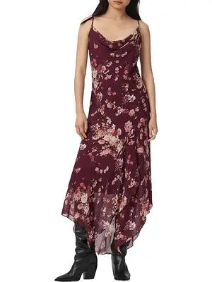 ALLSAINTS Charlotte Midi Dress - Armada Wine Red