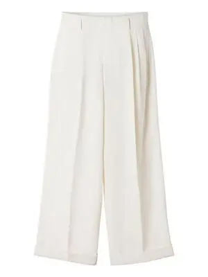LANVIN Wide-leg Wool Trousers - Ecru