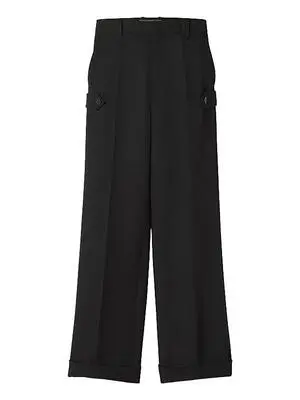LANVIN Light Wool Chino Pants - Black