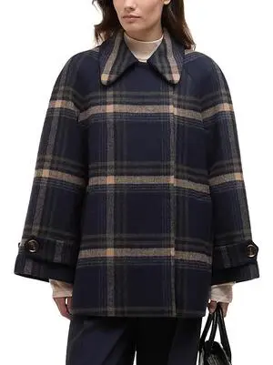 Barbour Tara Coat - Navy Windowpane Check