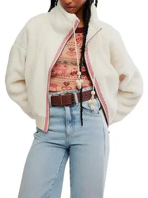 Free People Alpine Sherpa Cardigan - White Swan