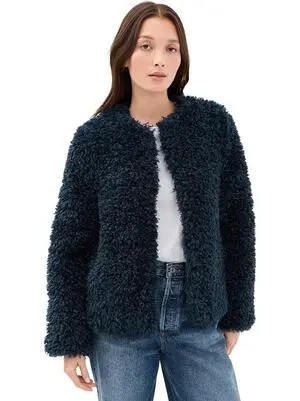 ALIGNE Francie Faux Shearling Jacket - Navy