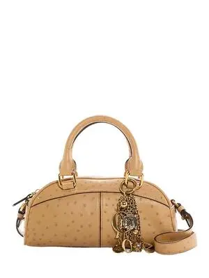 Chloé Small Stippled Leather Bowling Bag - Bleached