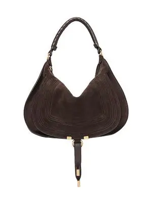 Chloé Marcie Medium Suede Shoulder Bag - Kohl Brown