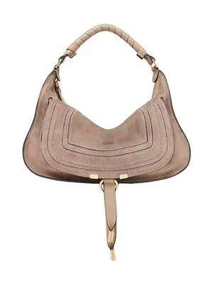 Chloé Marcie Suede Shoulder Bag - Boyish Brown
