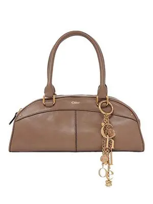 Chloé Leather Bowling Bag - Deep Taupe