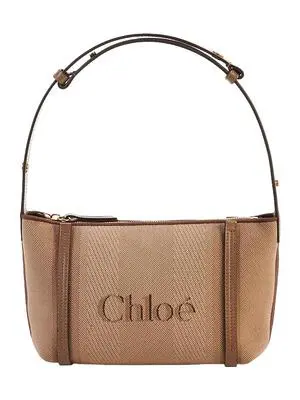 Chloé Logo Jacquard Shoulder Bag - Deep Taupe