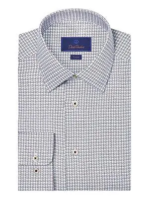 DAVID DONAHUE Trim Fit Twill Check Dress Shirt