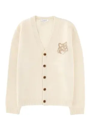 Maison Kitsuné Fox Head Cardigan - Beige