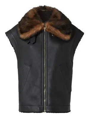 Fendi Sheepskin Fur Vest - Black