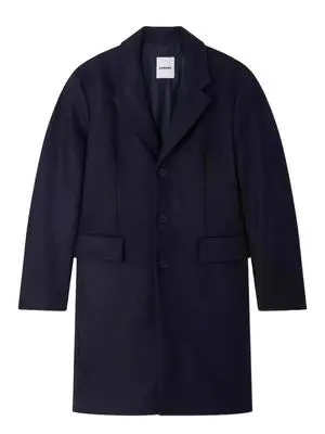 Sandro Wool And Cashmere Blend Overcoat - Blue