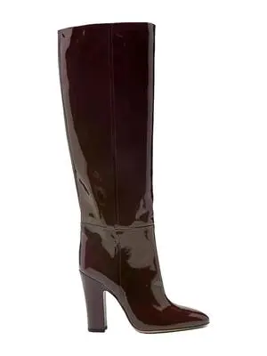 Paris Texas 105mm Pointed Block Heel Boots - Red