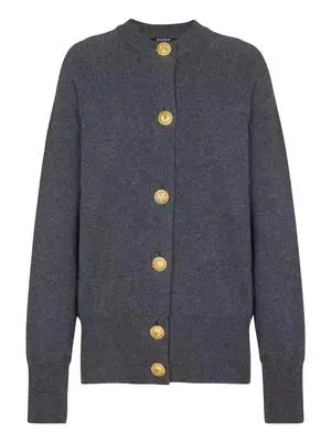Balmain Buttoned Eco-cashmere Cardigan - Grey