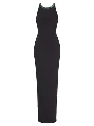 Balmain Jewel-embellished Velvet Maxi Dress - Black