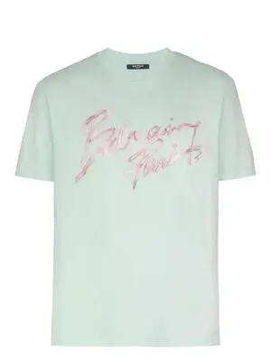 Balmain Printed Cotton T-shirt - Green