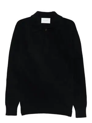BALLANTYNE Knitted Polo Shirt - Blue