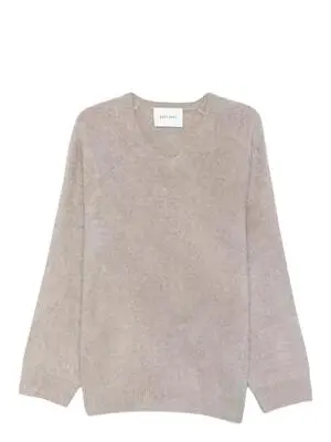 Soft Goat Brushed V-neck Sweater - Neutrals
