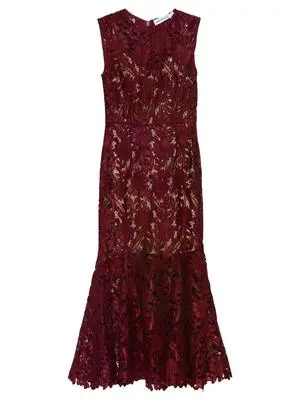 SELF-PORTRAIT Sleeveless Midi Dress - Red