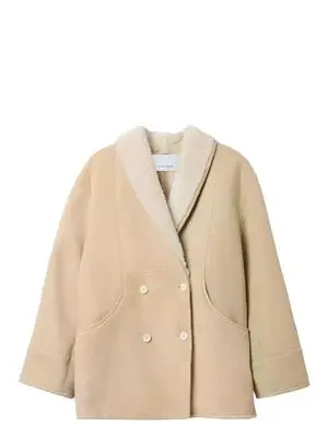 HOUSE OF DAGMAR Shearling Double-breasted Jacket - Neutrals
